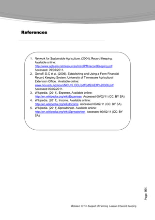 Farmer's Agribusiness Training Course: Module 4 - ICT in Support of ...