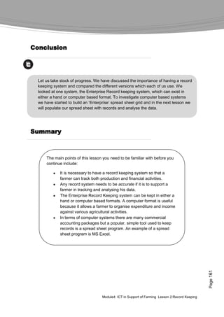 Farmer's Agribusiness Training Course: Module 4 - ICT in Support of ...
