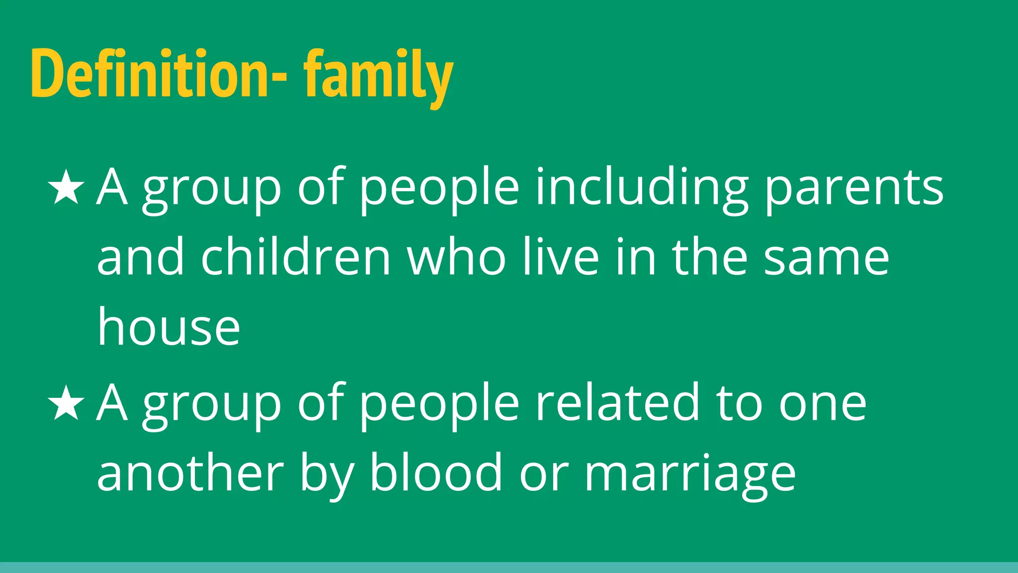 English Village Word of the Day: family | PPTX