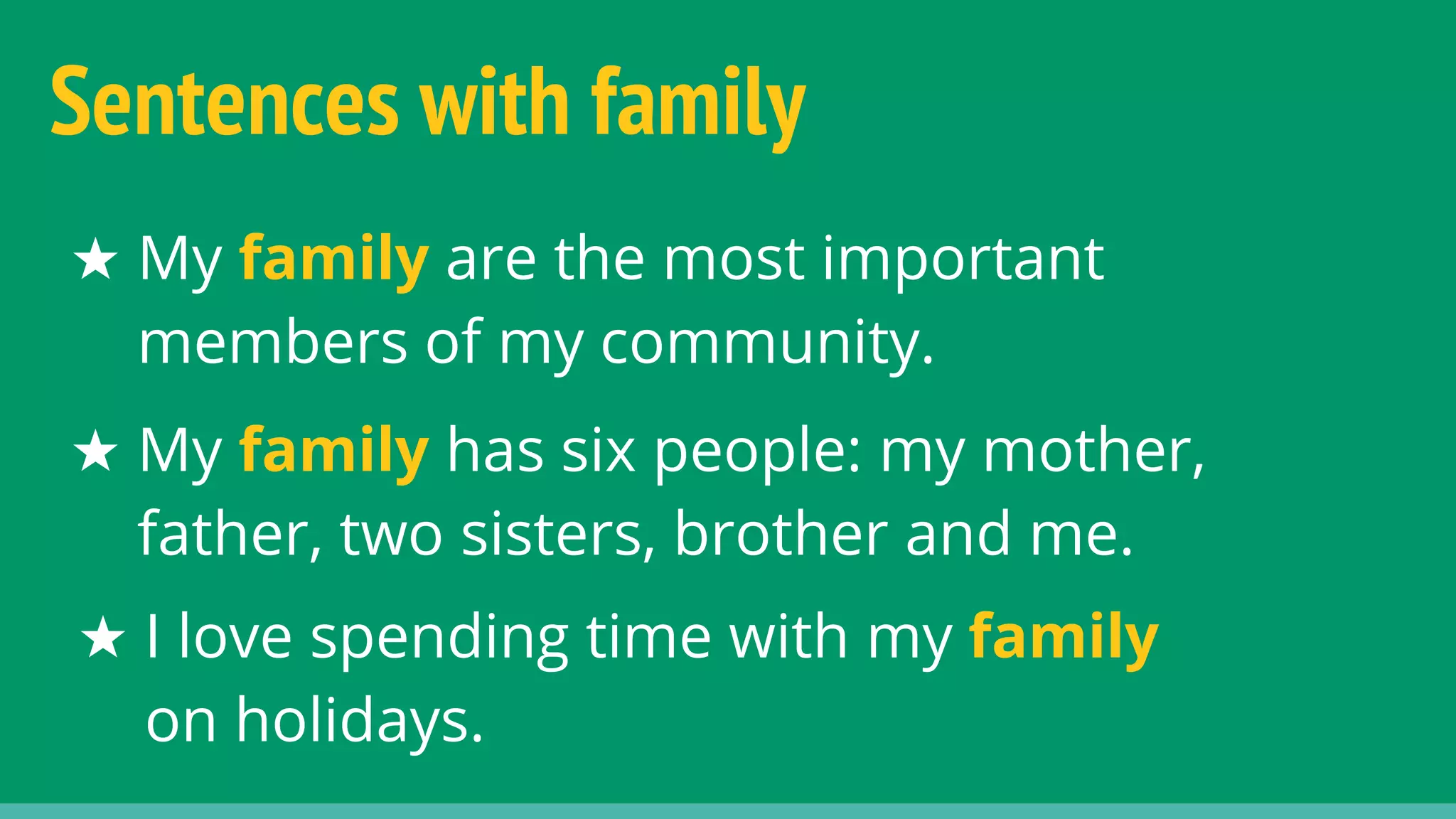 English Village Word of the Day: family | PPTX