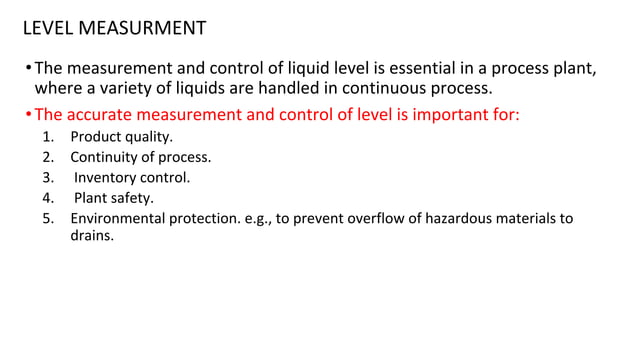 LEVEL Measurement | PDF