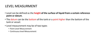 LEVEL Measurement | PPT