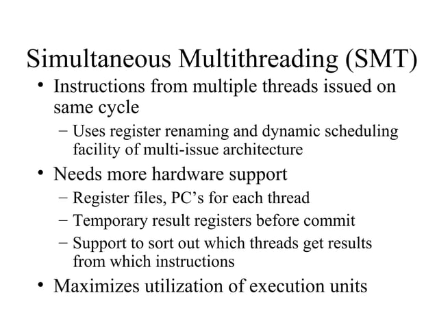 Hardware multithreading | PPT | Computing | Technology & Computing