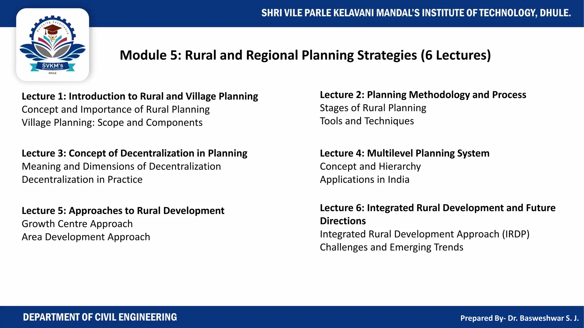 Module 5 : Rural and Regional Planning Strategies | PDF