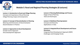 Module 5 : Rural and Regional Planning Strategies | PDF