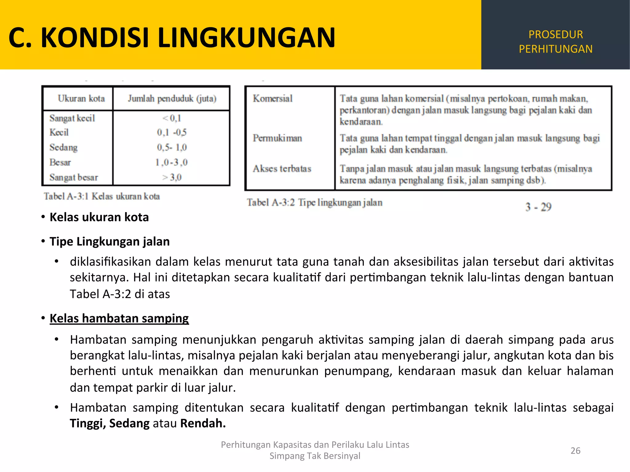 Modul bahan presentasi simpang tak bersinyal perkotaan | PDF