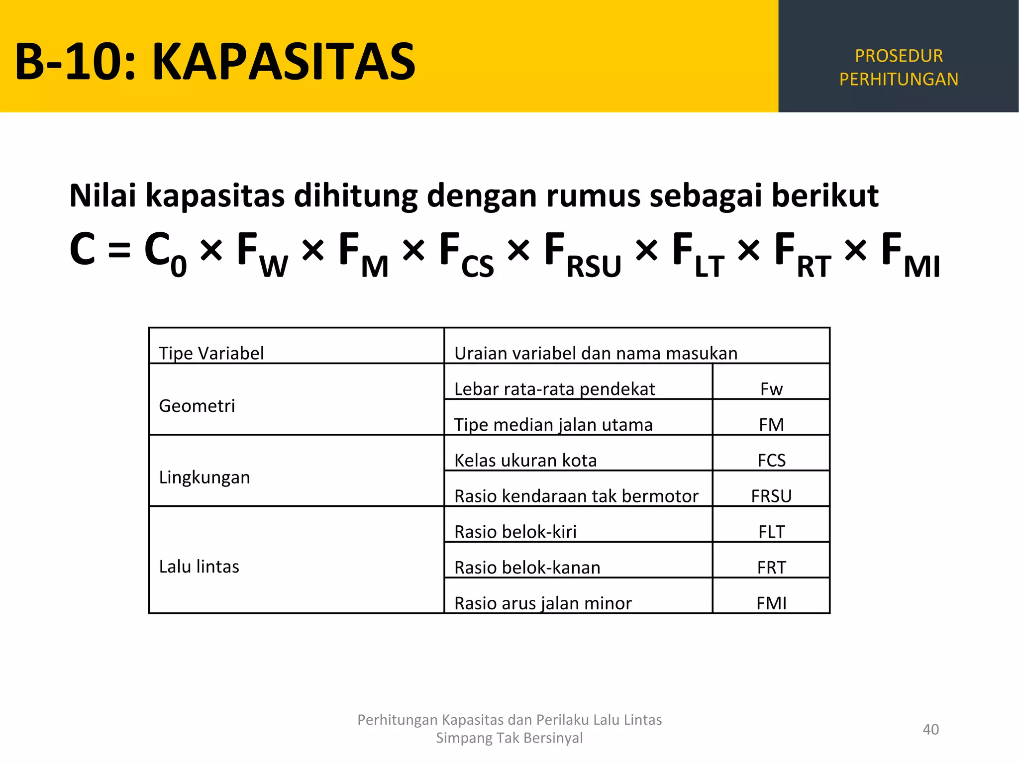 Modul bahan presentasi simpang tak bersinyal perkotaan | PDF