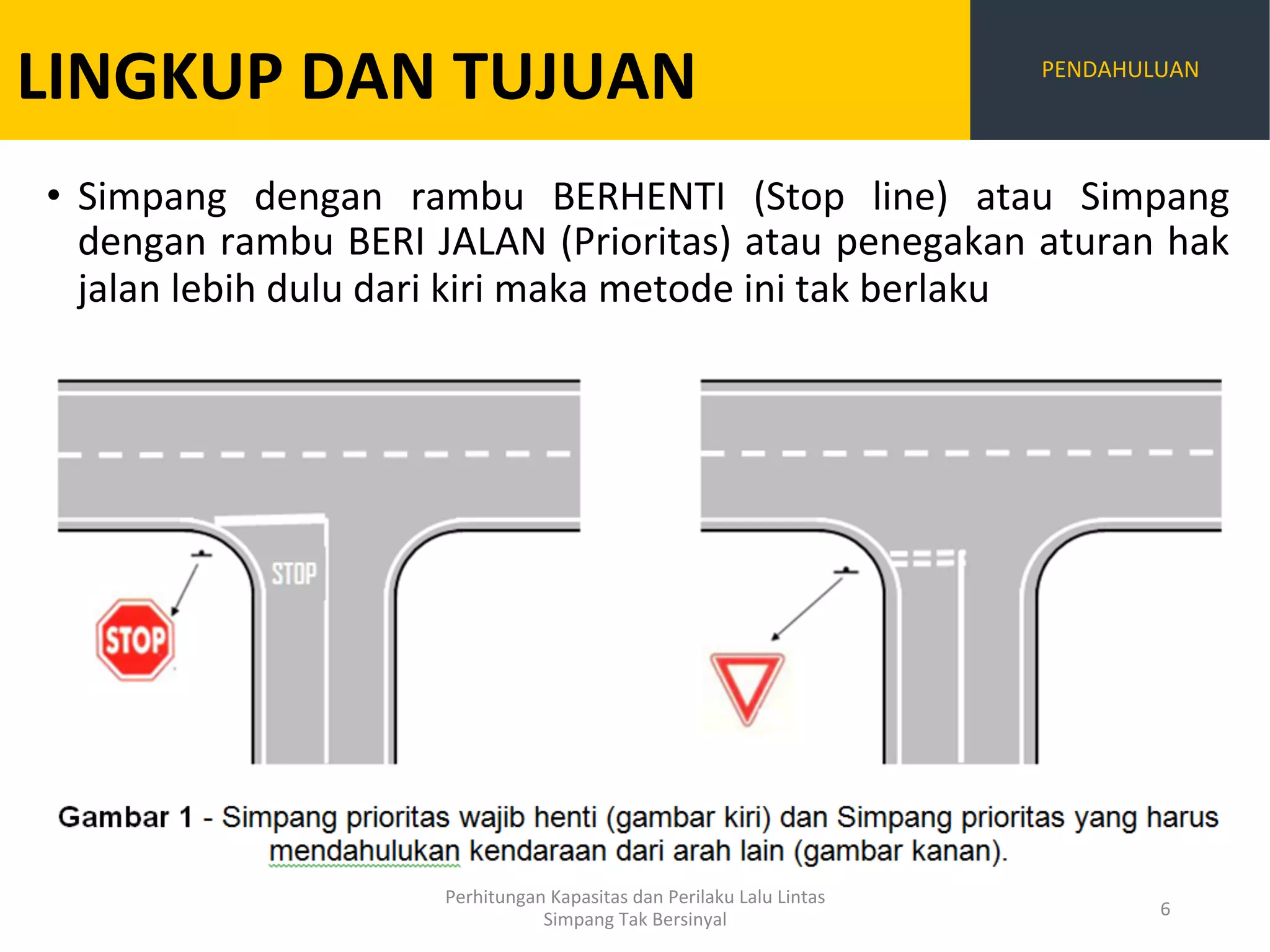 Modul bahan presentasi simpang tak bersinyal perkotaan | PDF
