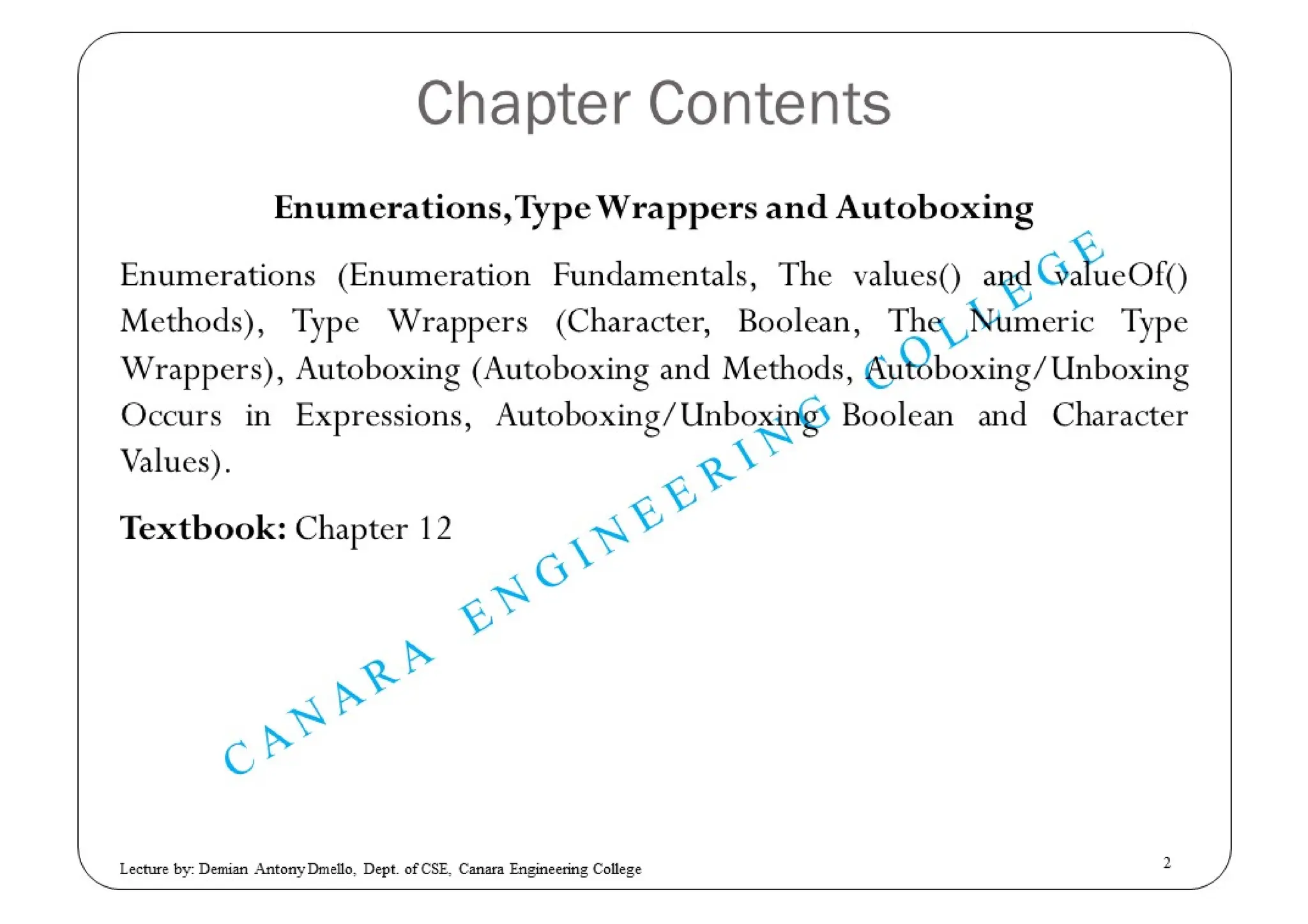 Enumerations, Type Wrappers and Autoboxing | PDF