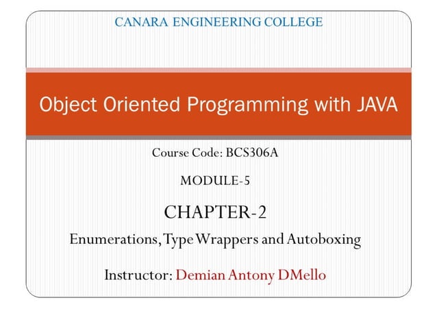 Enumerations Type Wrappers And Autoboxing Ppt