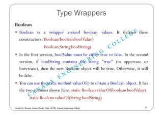 Enumerations, Type Wrappers and Autoboxing | PDF