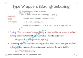 Enumerations, Type Wrappers and Autoboxing | PDF