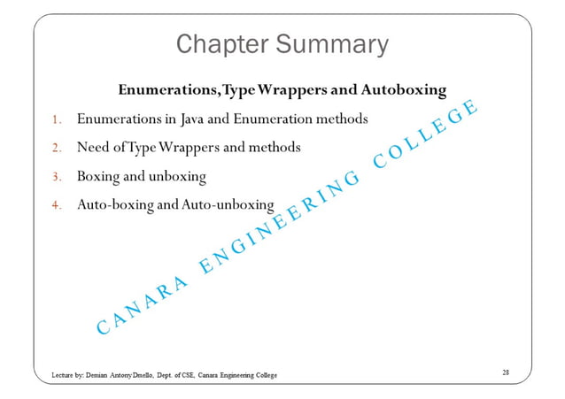 Enumerations Type Wrappers And Autoboxing Ppt