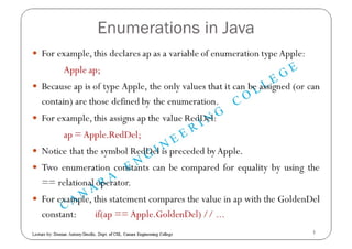Enumerations, Type Wrappers and Autoboxing | PDF