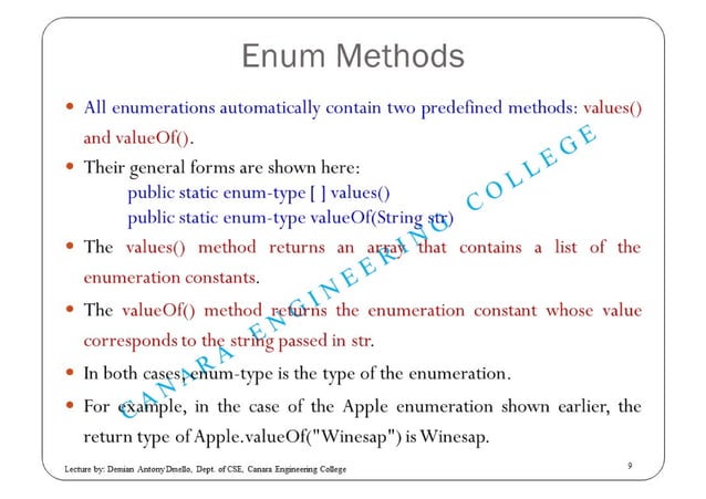 Enumerations Type Wrappers And Autoboxing Ppt