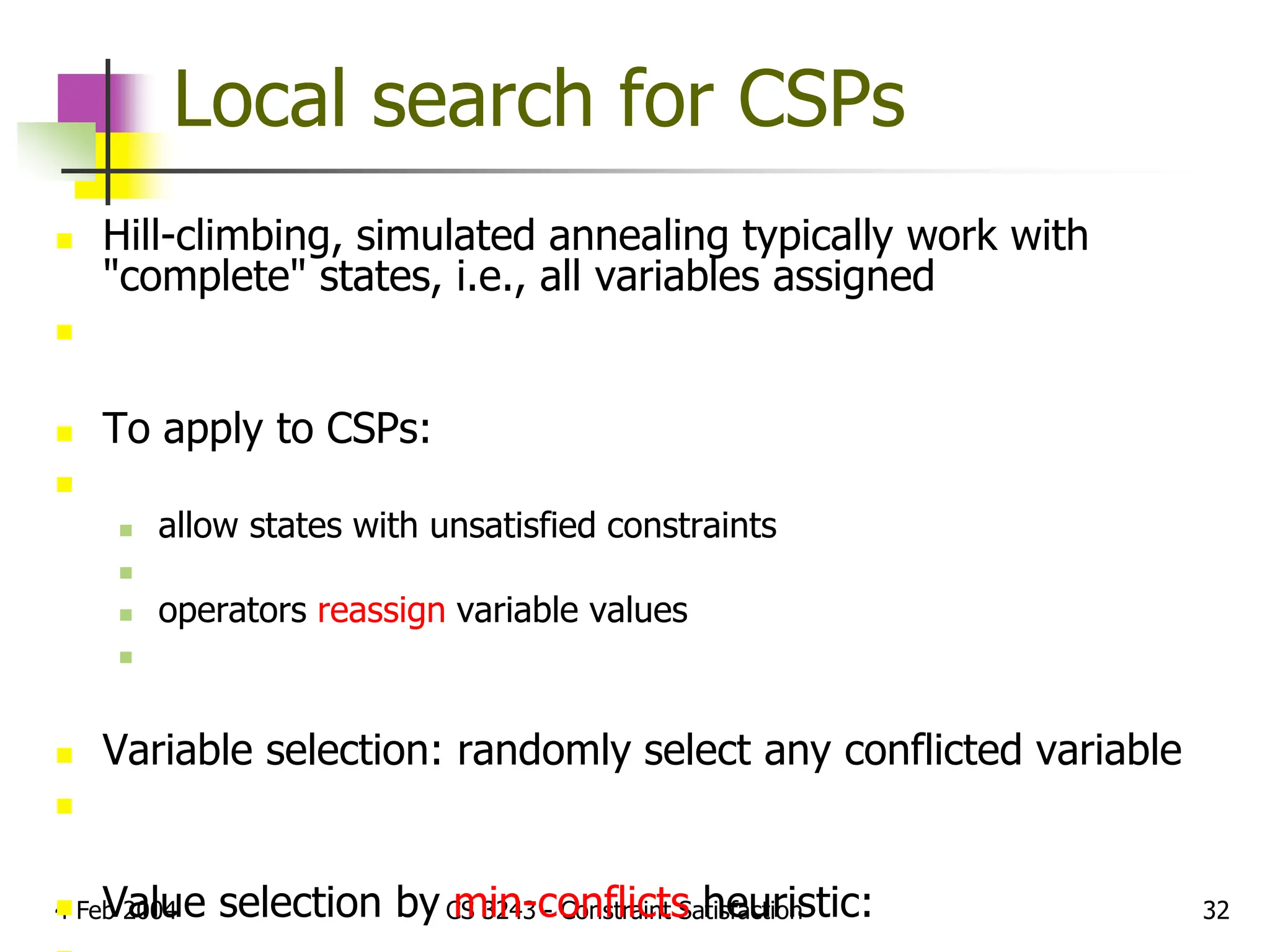 Constrain Satisfaction Problem In Artificial Intelligence Ppt