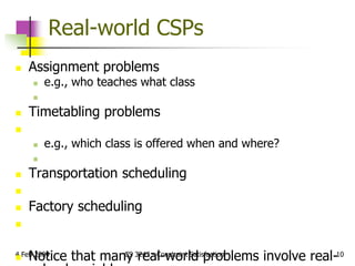 constrain satisfaction problem in artificial intelligence | PPT