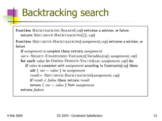 constrain satisfaction problem in artificial intelligence | PPT