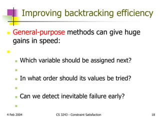 constrain satisfaction problem in artificial intelligence | PPT