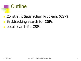 constrain satisfaction problem in artificial intelligence | PPT