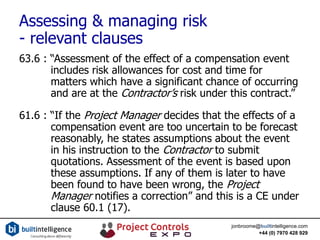 M5 - NEC3 Compensation Events:agreeing contractual change promptly ...