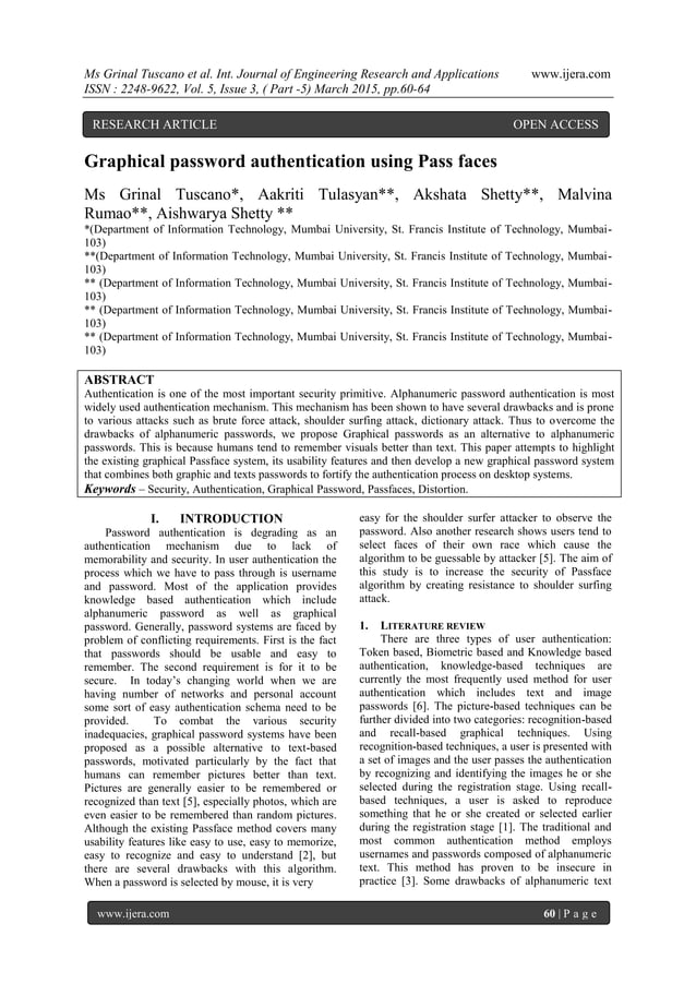 Graphical password authentication using Pass faces | PDF