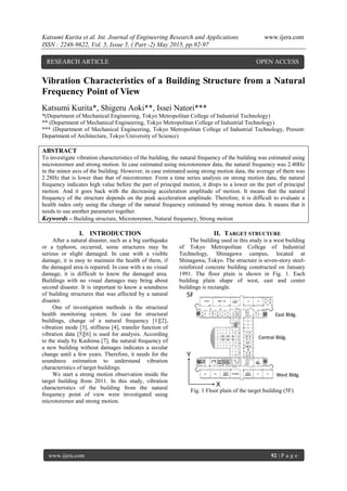 Vibration Characteristics of a Building Structure from a Natural ...