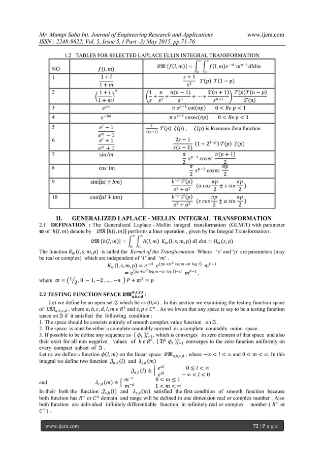 Generalized Laplace - Mellin Integral Transformation | PDF