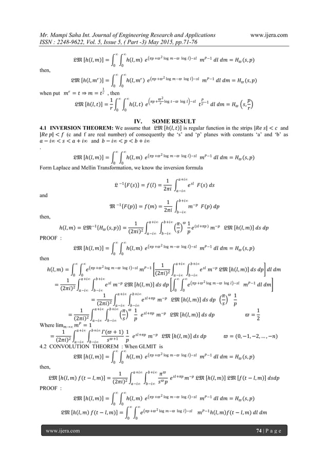 Generalized Laplace - Mellin Integral Transformation | PDF