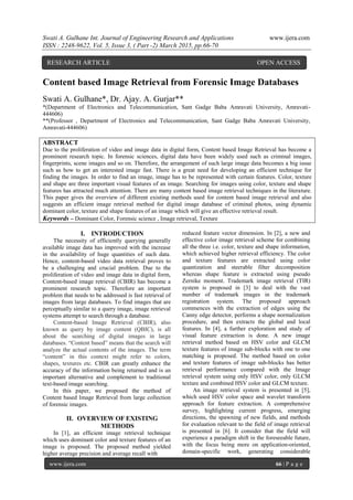 Content based Image Retrieval from Forensic Image Databases | PDF
