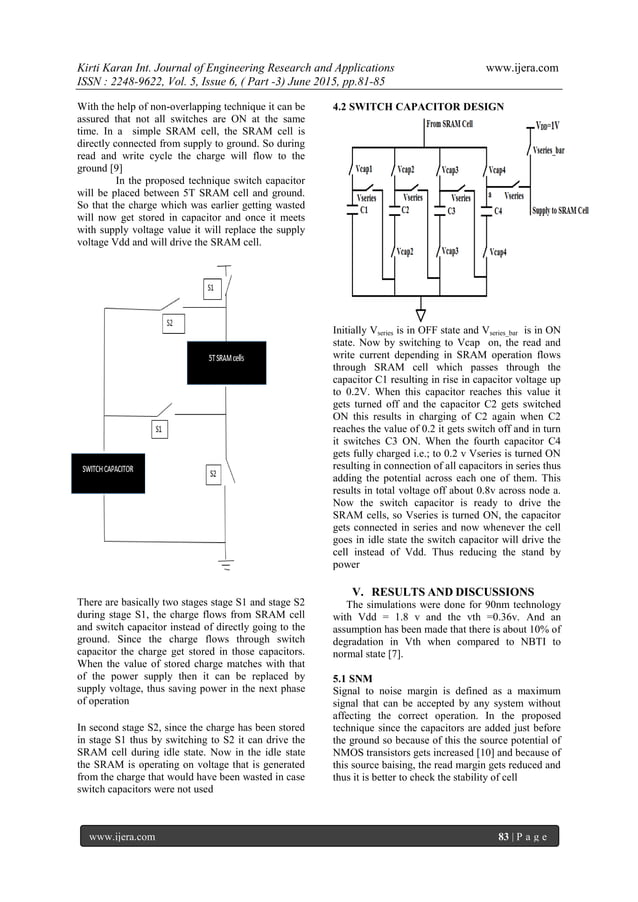 A Design Technique To Reduce Nbti Effects From 5t Sram Cells | PDF