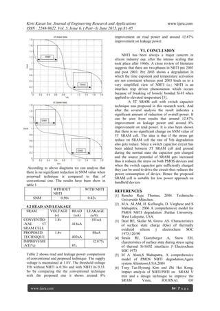 A Design Technique To Reduce Nbti Effects From 5t Sram Cells | PDF