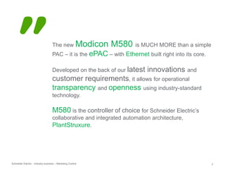 Modicon M580 MUCH MORE then a PLC…the first ePAC! | PDF