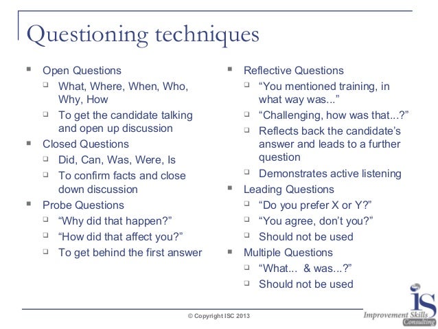 Active Listening Skills Questioning Skills
