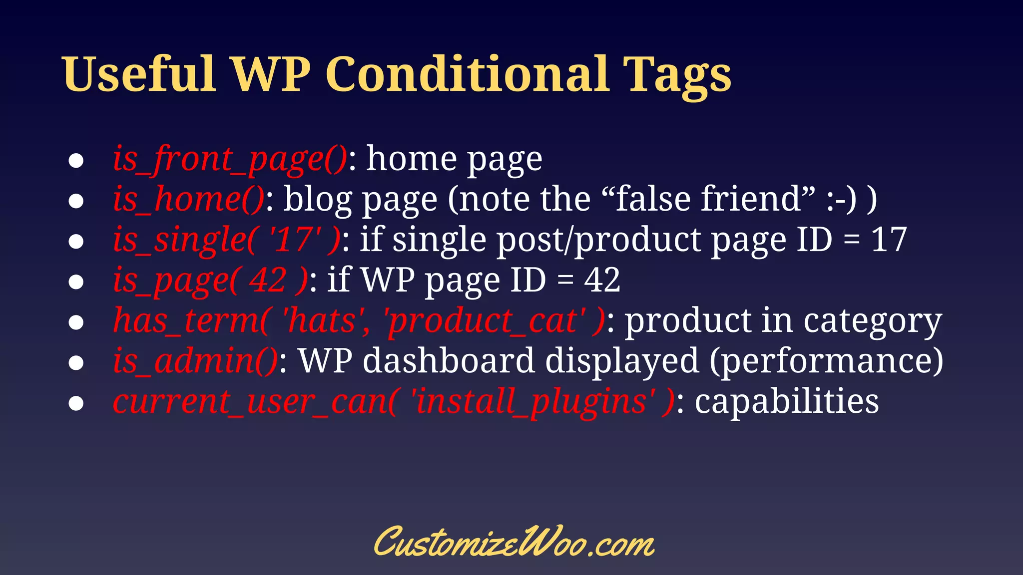WooCommerce: Conditional Logic | PPT