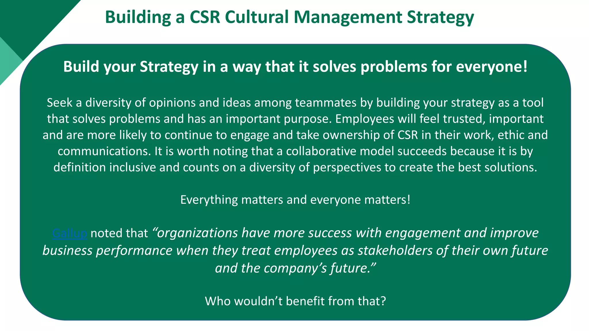 M5 CSR - Embracing CSR and Cultural Change Transformation (Long Term ...