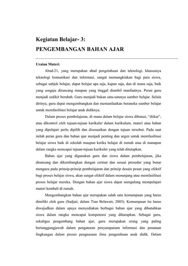 Pengembangan Bahan Ajar | PDF