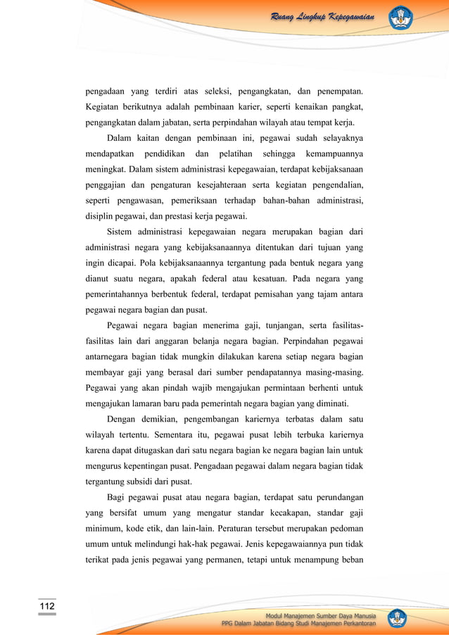 M5 kb4 ruang lingkup kepegawaian | PDF