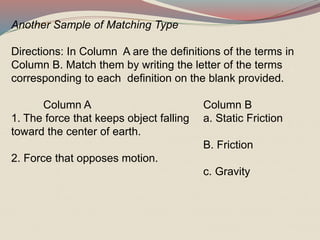 Examples.ppt | Standardized Testing | Educational Assessment