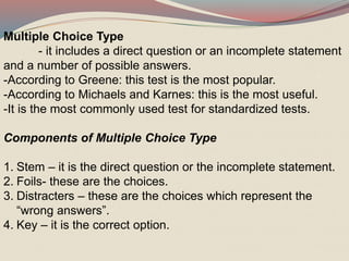 Examples.ppt | Standardized Testing | Educational Assessment