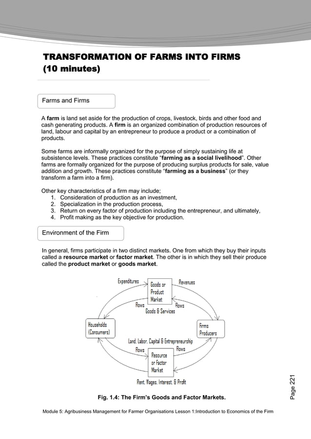 Farmer's Agribusiness Training Course: Module 5 - Agribusiness ...