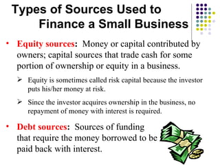 M5 L2 Financing Sources | PPT | Free download