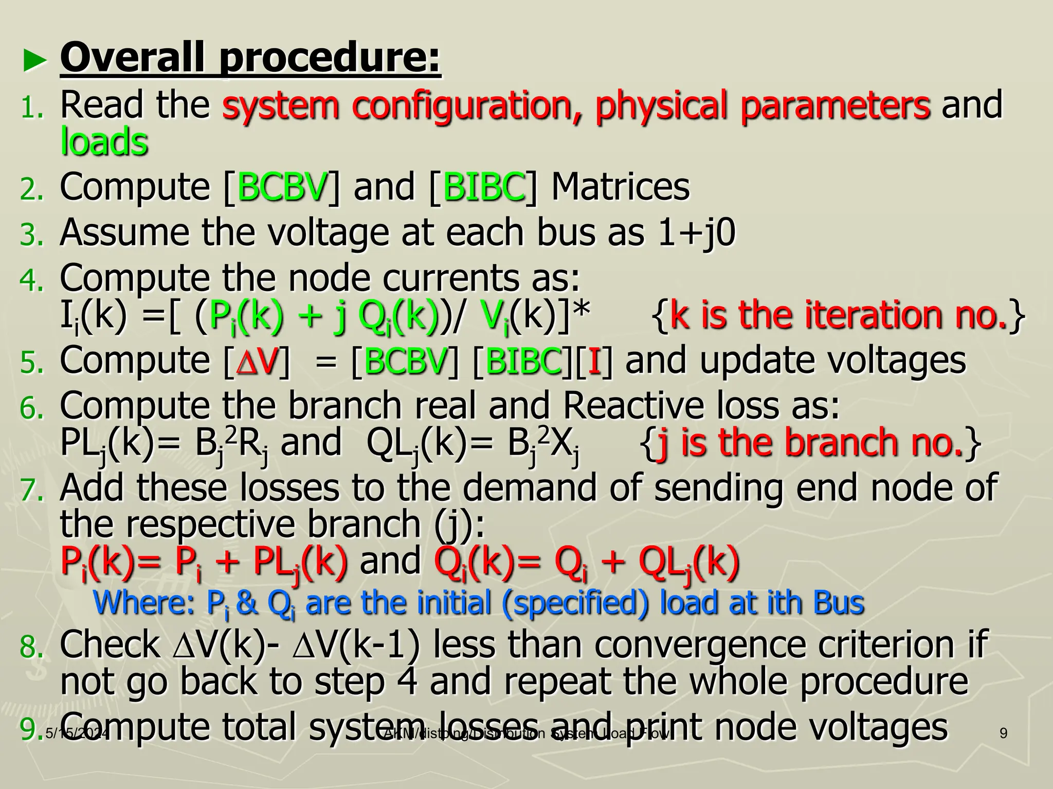 M6 Distrbution Load Flow Analysis Of Distribution System Ppt