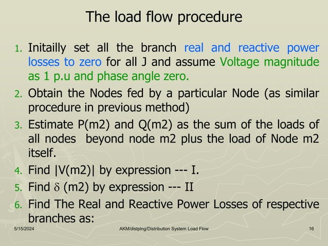 M6 Distrbution Load Flow Analysis Of Distribution Systemppt
