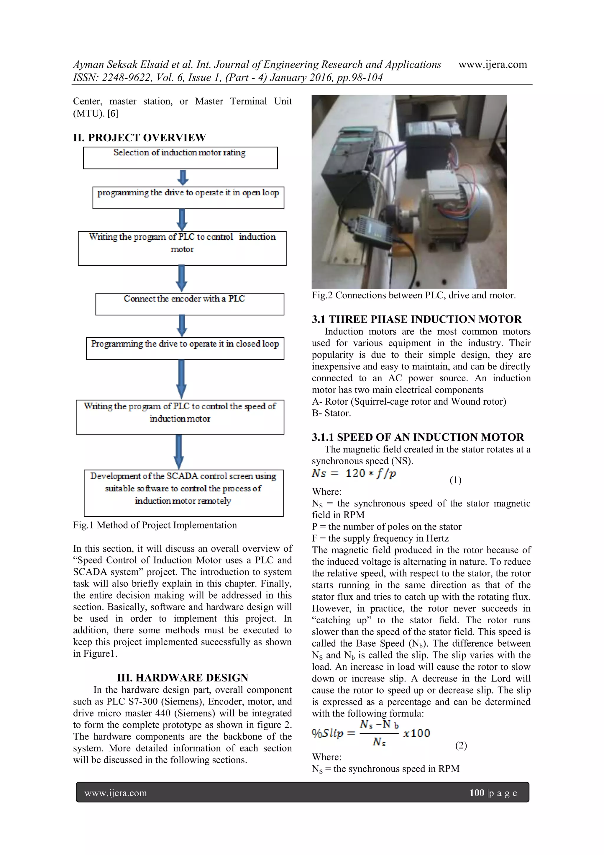 Speed Control Of Induction Motor Using Plc And Scada System Pdf