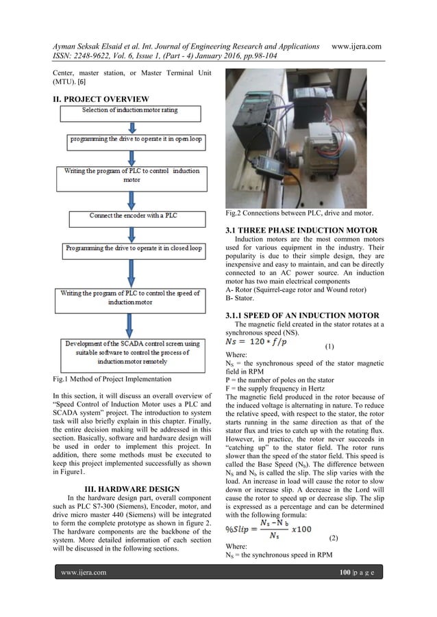 Speed Control Of Induction Motor Using Plc And Scada System Pdf