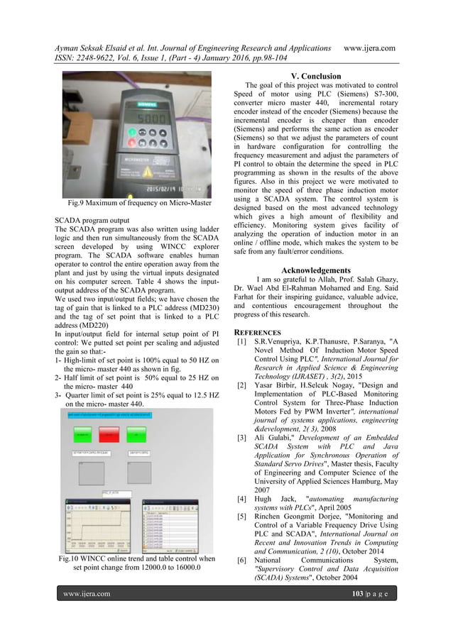 Speed Control Of Induction Motor Using Plc And Scada System Pdf