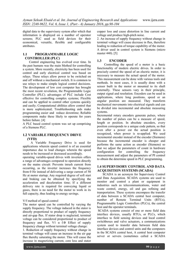 Speed Control of Induction Motor Using PLC and SCADA System | PDF