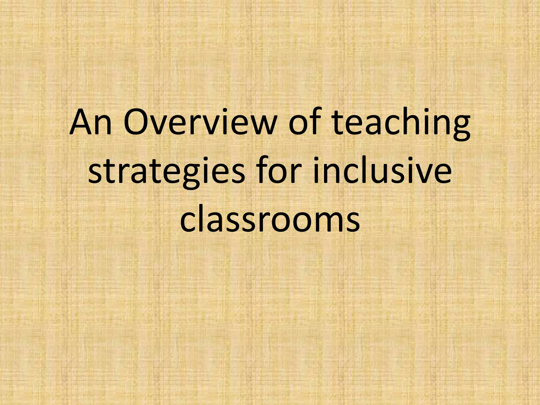 M6 activity inclusive classroom powerpoint | PPT