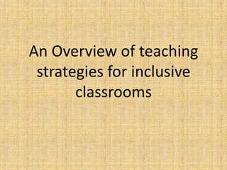M6 activity inclusive classroom powerpoint | PPT